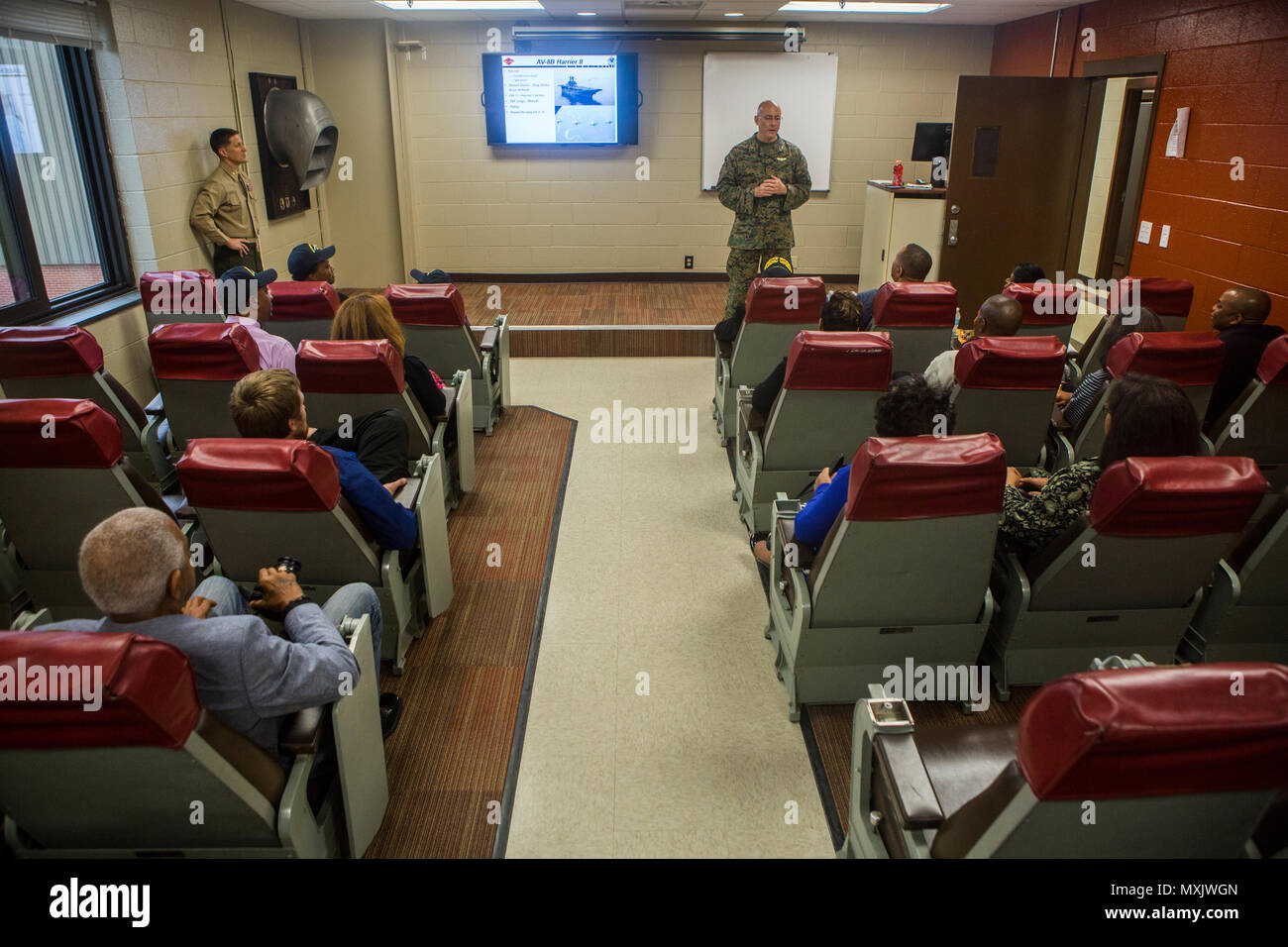 U.S. Marine Corps Col. Thomas D. Gore, right, the commanding officer of ...