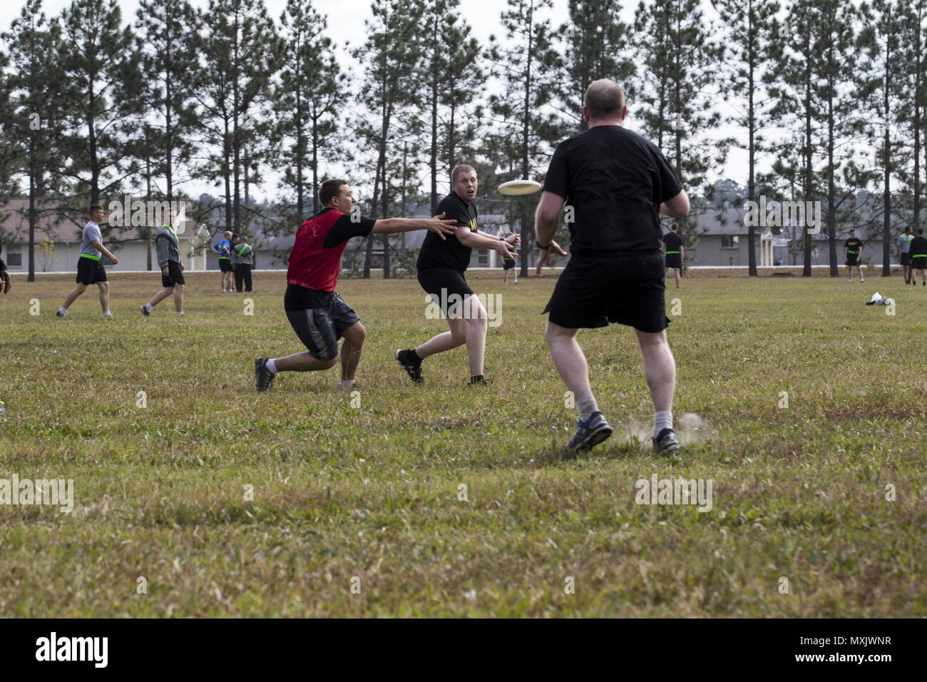 Third Infantry Division Soldiers pass a Frisbee during the Marne Week ...