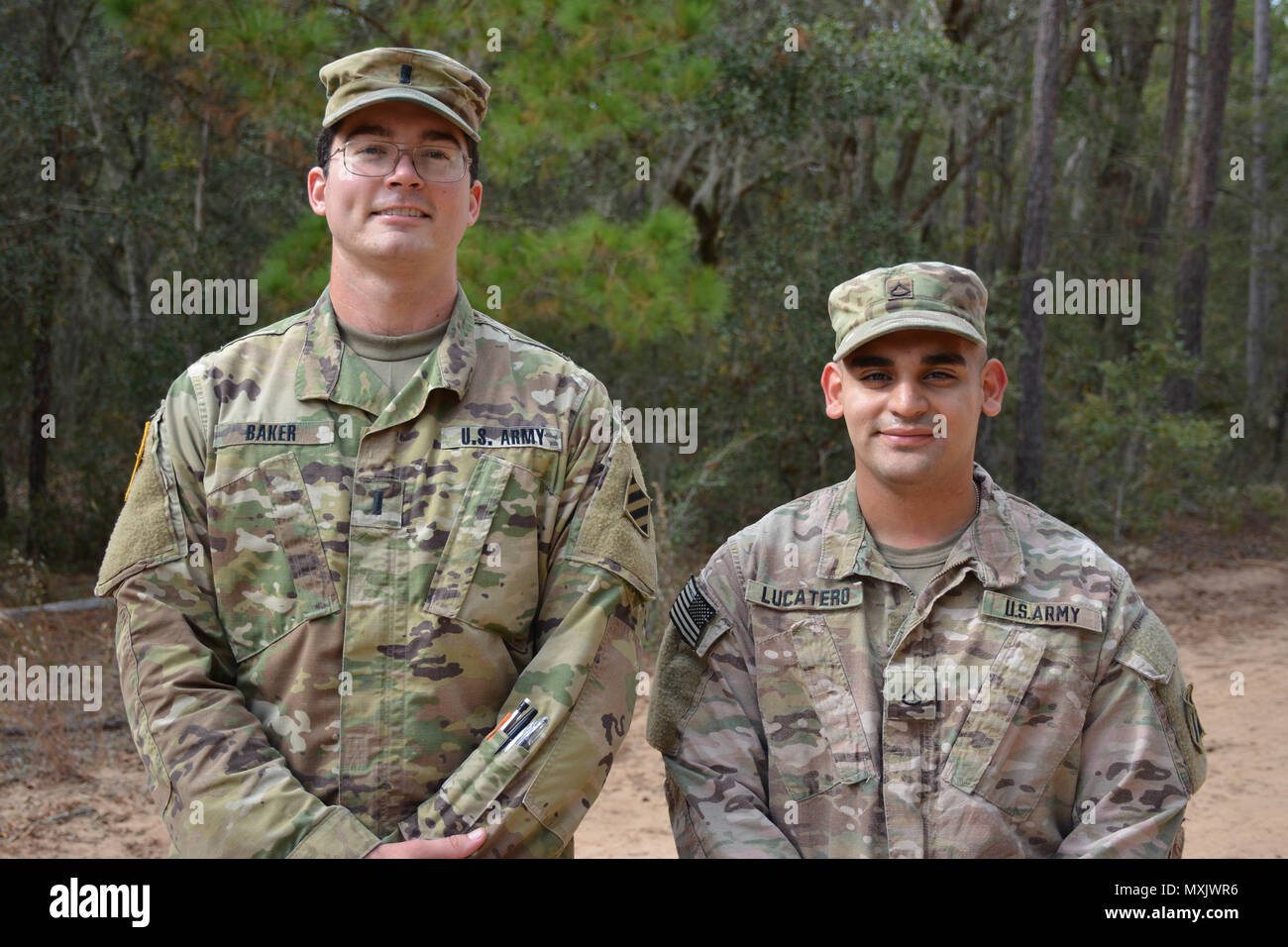 1st Lt. Matthew Baker and Pfc. Eduardo Lucatero, assigned to 3rd ...