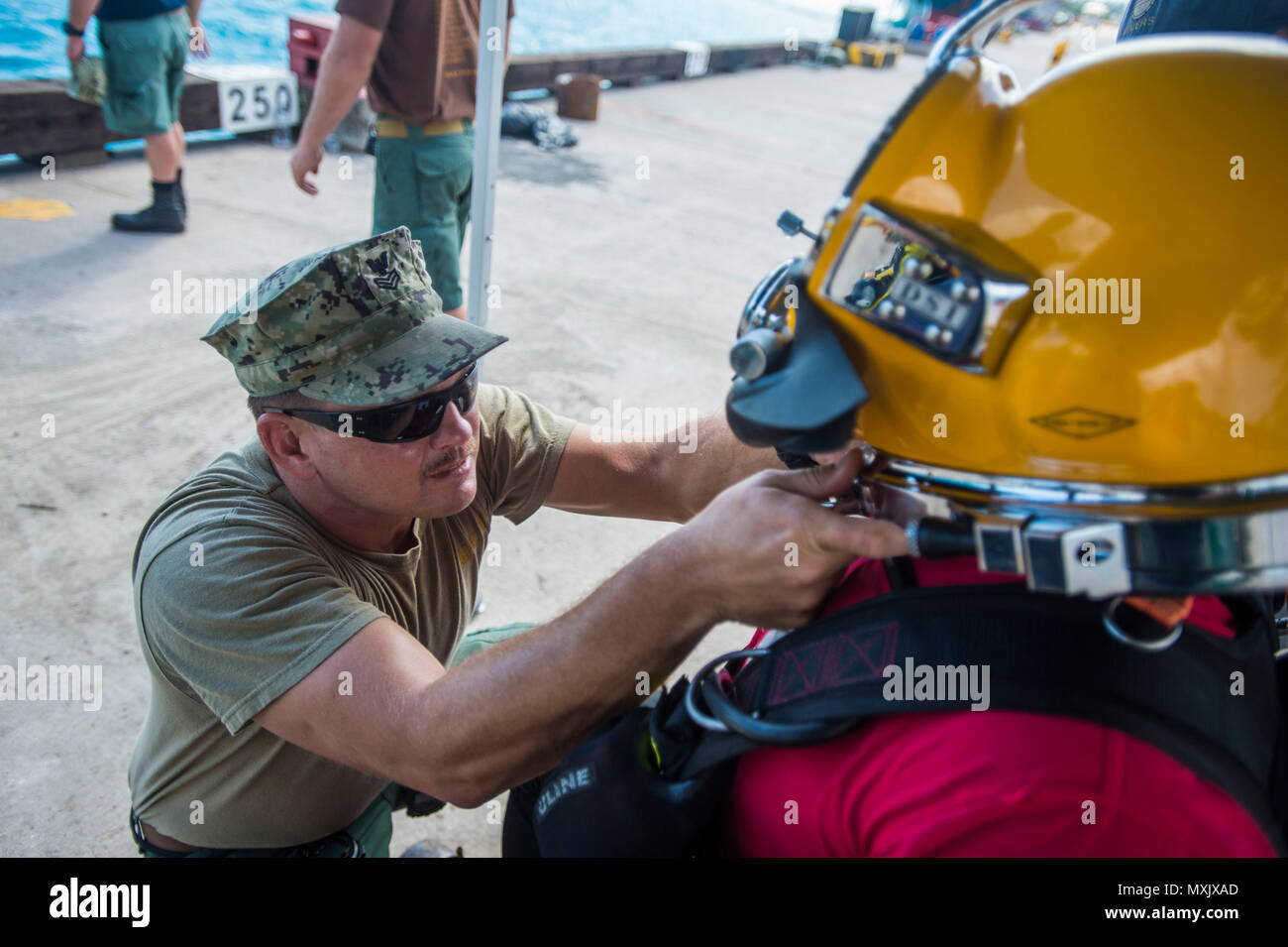 The supervisory team of Underwater Construction Team 2, Construction ...