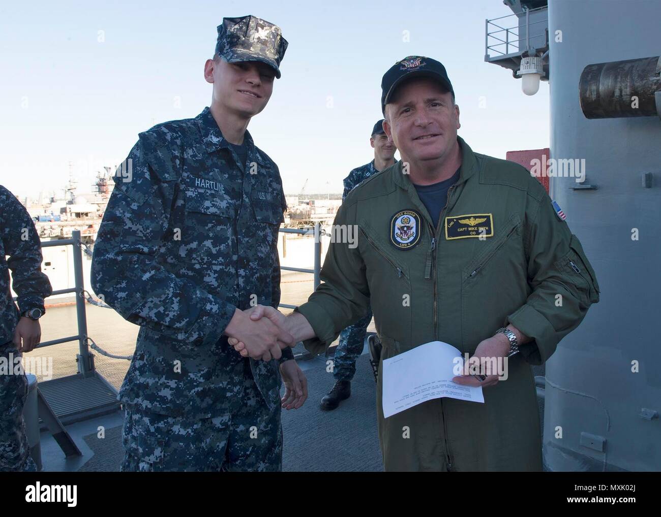 161110-N-UG095-017 SAN DIEGO (Nov. 10, 2016) Congratulations to Petty ...