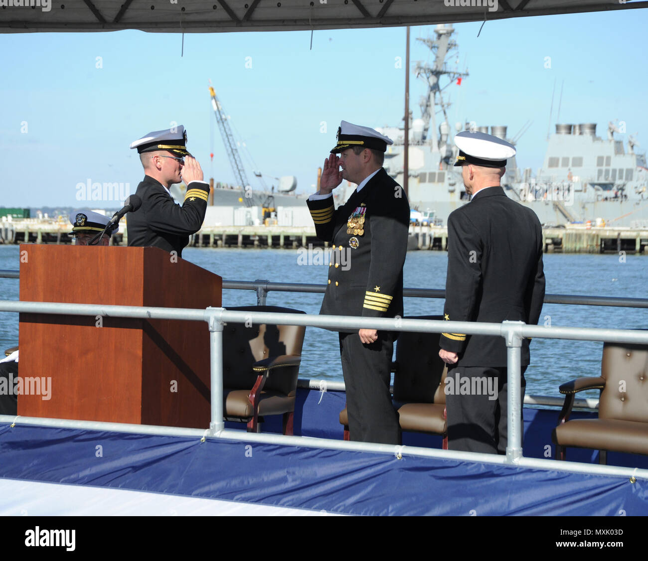 NORFOLK, Va. (Nov. 10, 2016) Cmdr. Michael C. Grubb reports to Capt ...