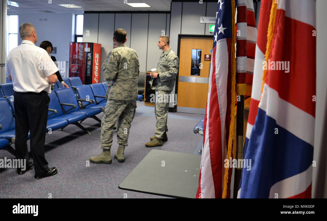 U.S. Air Force Col. Bradley Spears, second from right, 521st Air Mobility Operations Wing vice ...