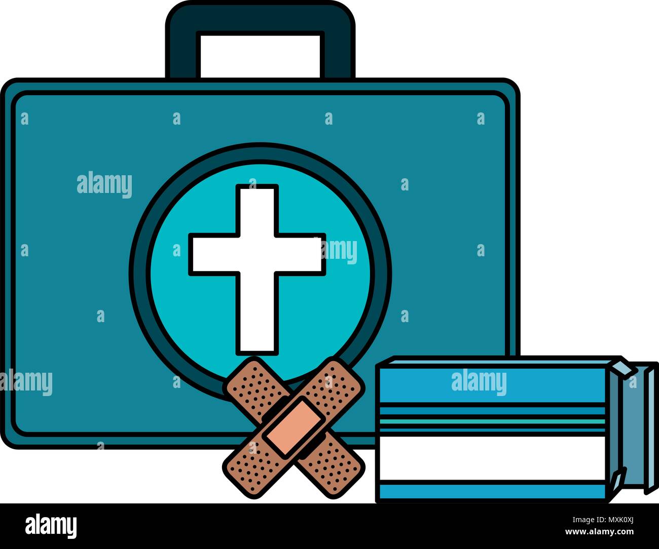 medical kit with equipment vector illustration design Stock Vector ...
