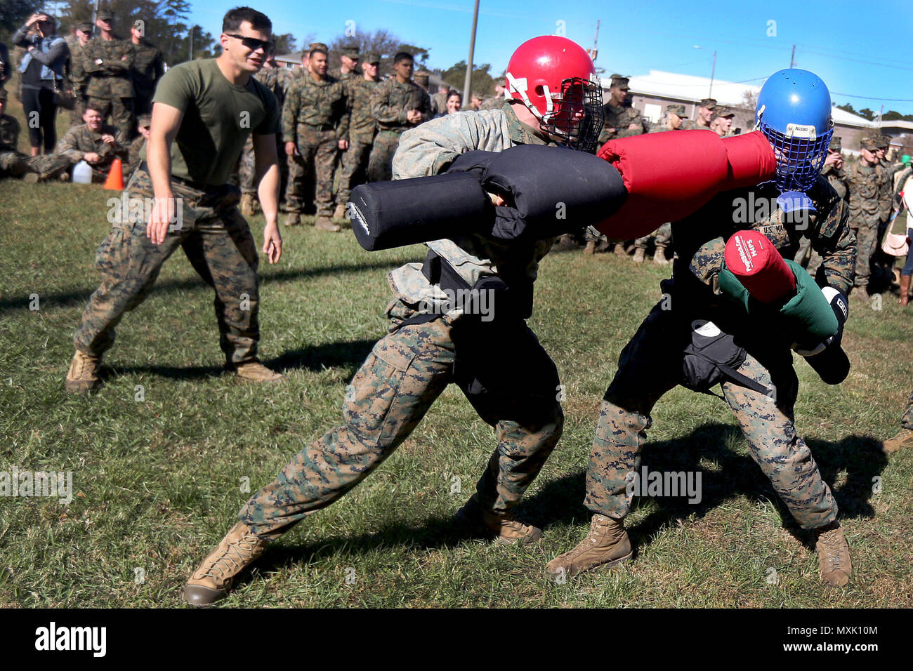 A Marine with 2nd Battalion, 6th Marine Regiment, lands a ‘finishing blow’ against his opponent ...