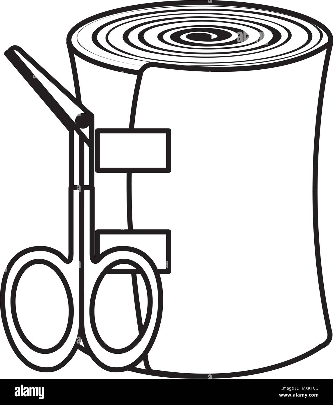 Steel tape scissor Stock Vector Images - Alamy