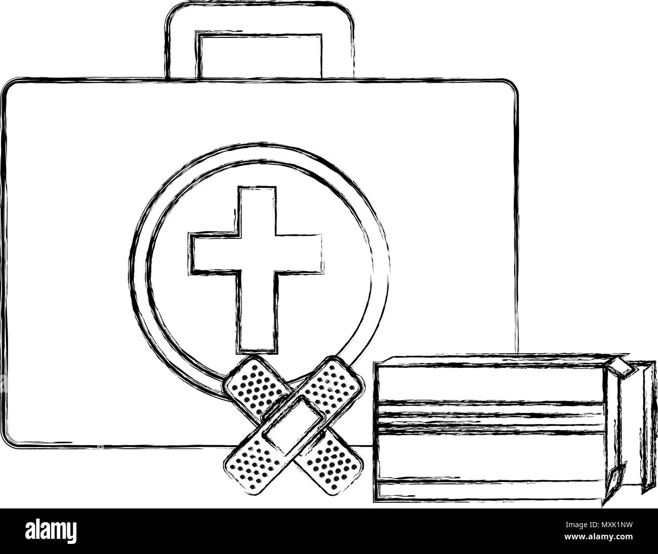 medical kit with equipment vector illustration design Stock Vector ...