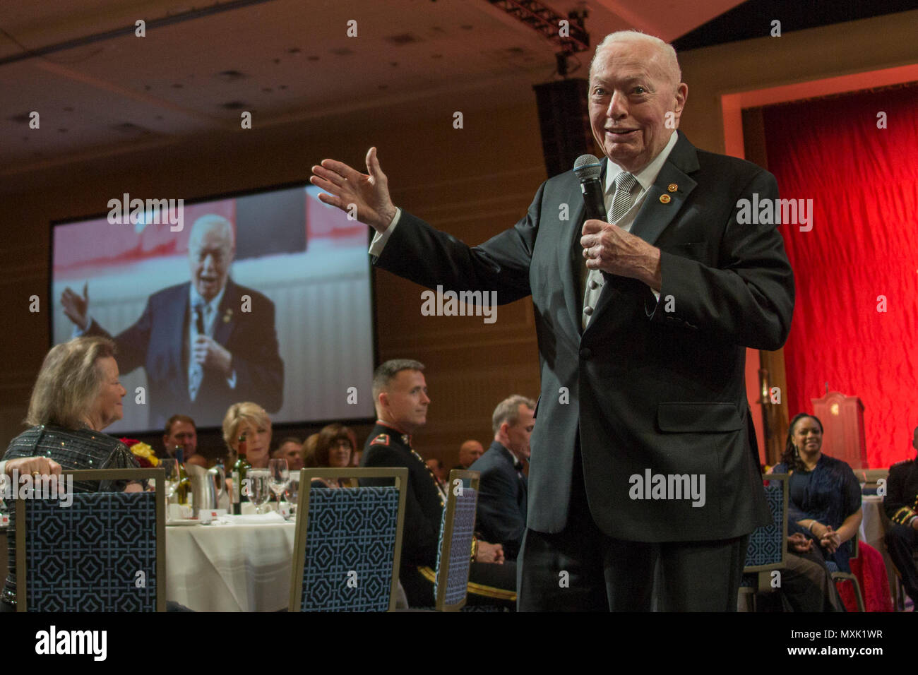 Retired Gen. Alfred M. Gray, Jr., speaks to Marines and guests ...