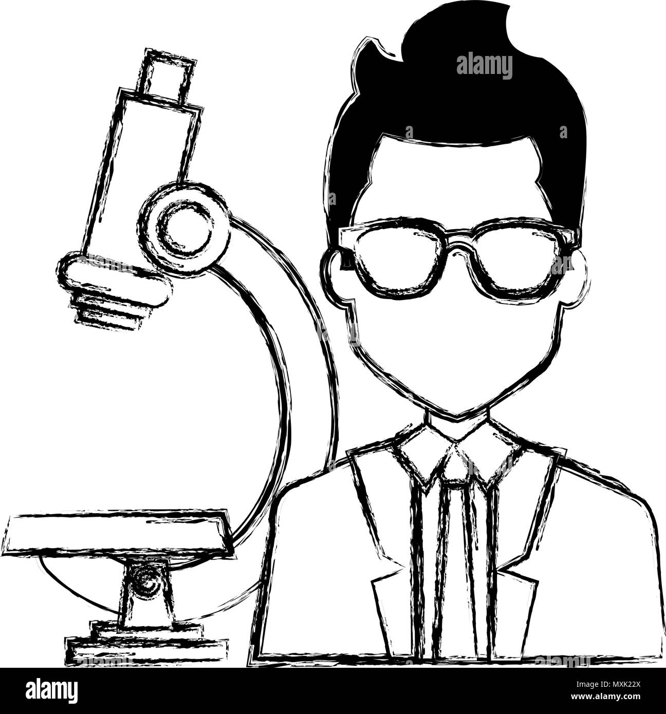 doctor with microscope avatar character vector illustration design ...