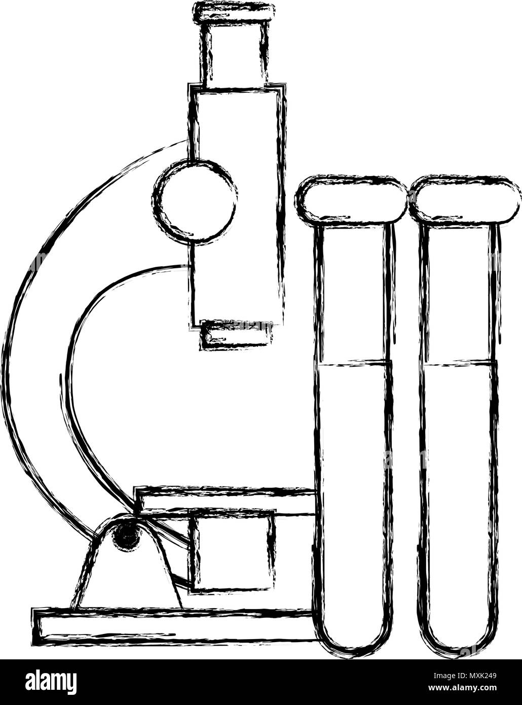 microscope laboratory with tube test vector illustration design Stock ...