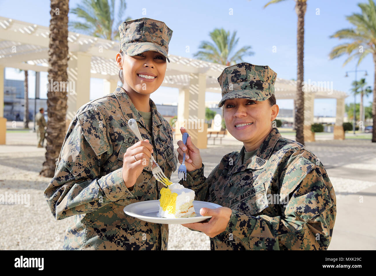 Master Sgt. Ginger Headley and Cpl. Nayeli Carranza, Marines with ...