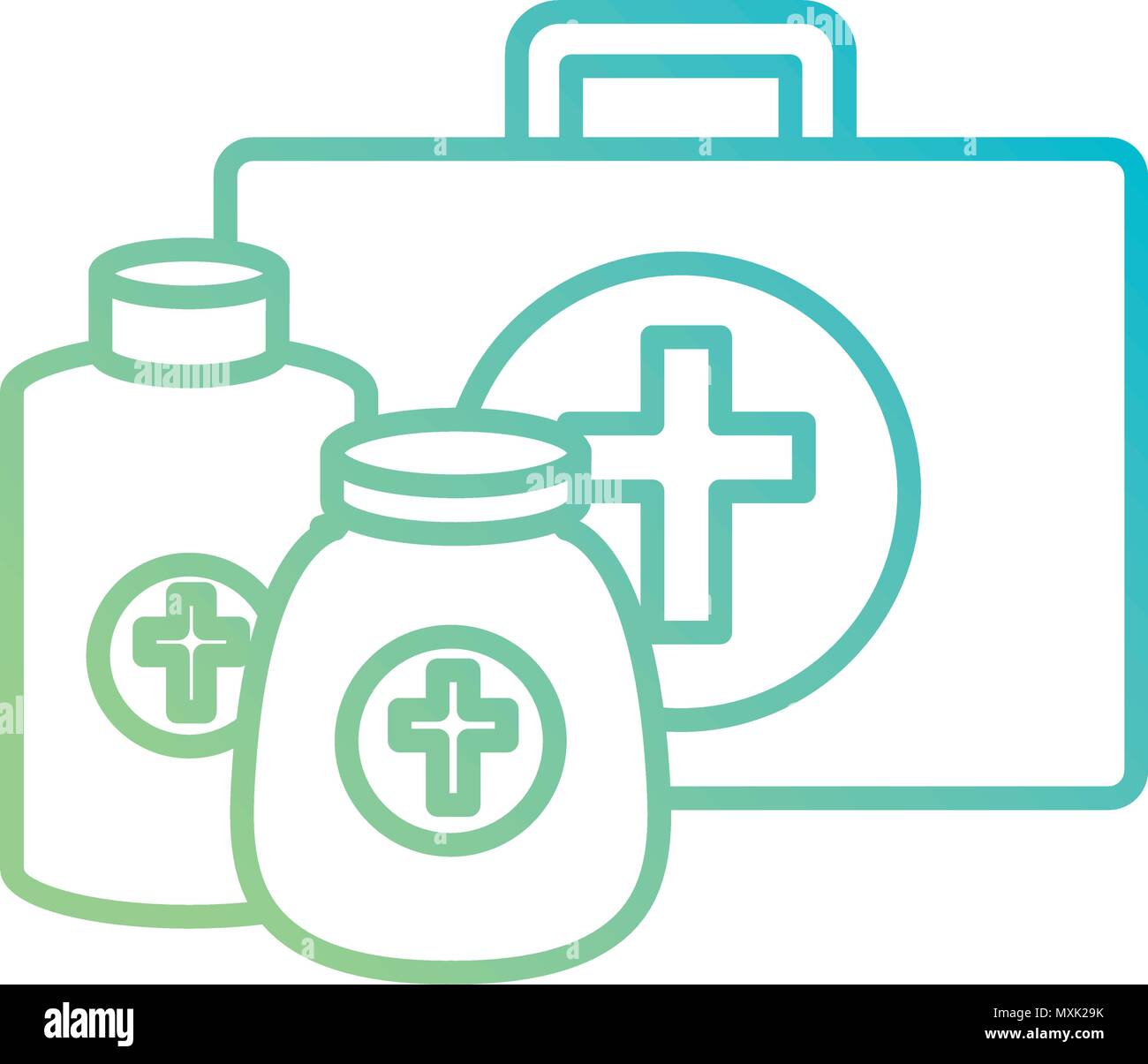 medical kit with equipment vector illustration design Stock Vector ...