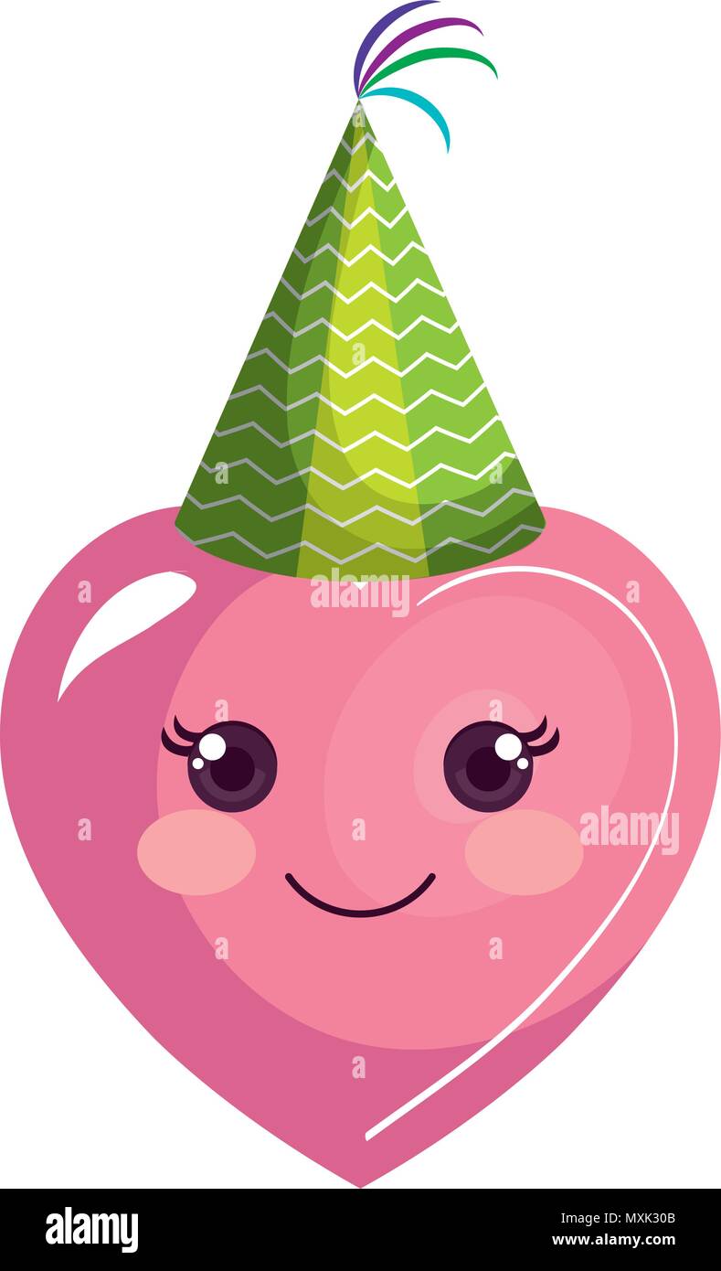 heart emoji face with party hat Stock Vector Image & Art - Alamy
