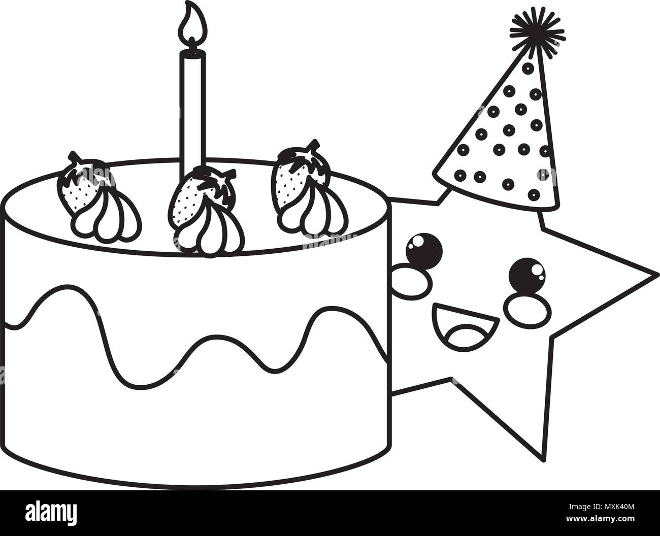 Kawaii cake candle birthday party hi-res stock photography and images ...