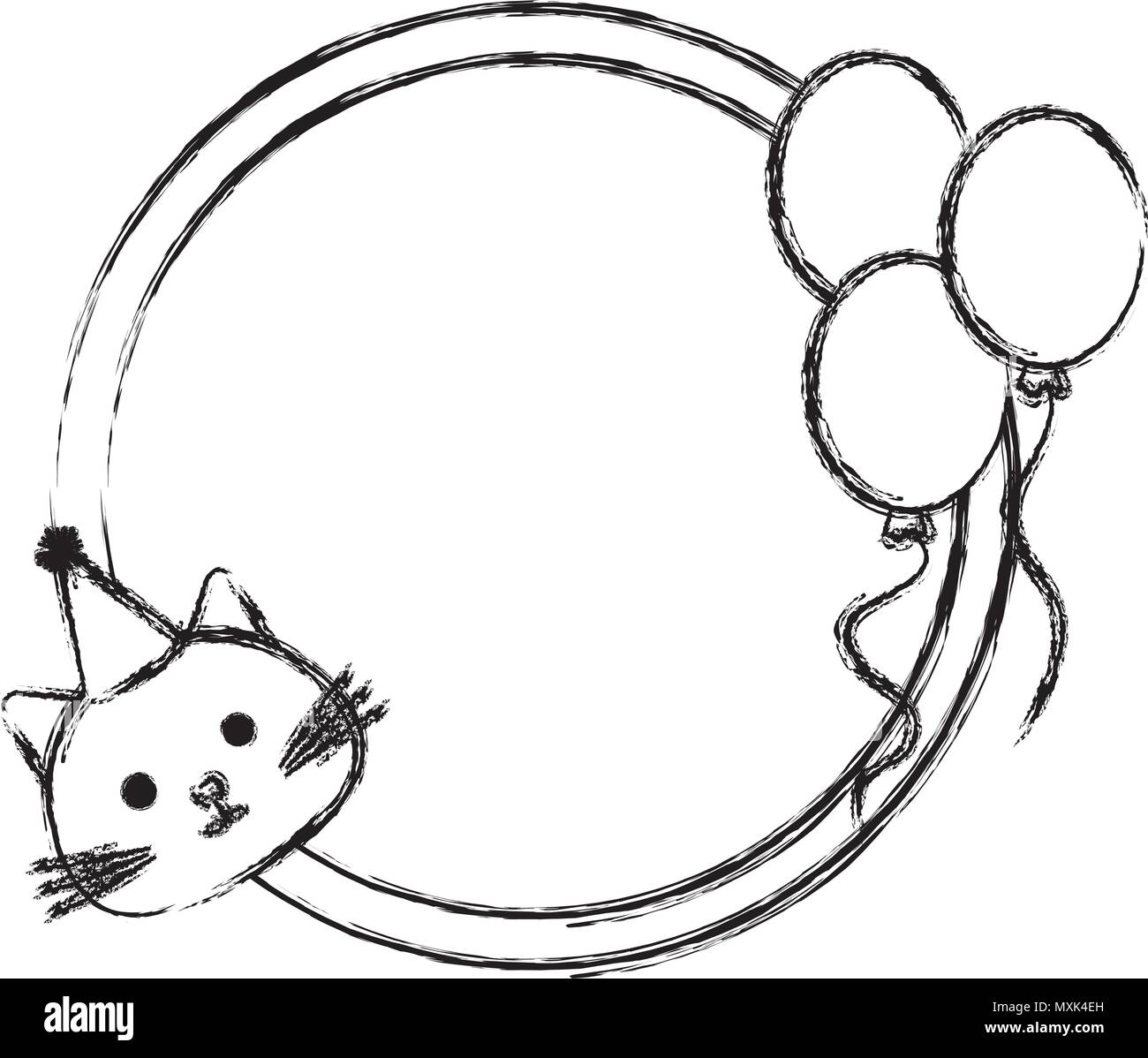 Balloons icon cartoon style Black and White Stock Photos & Images - Alamy