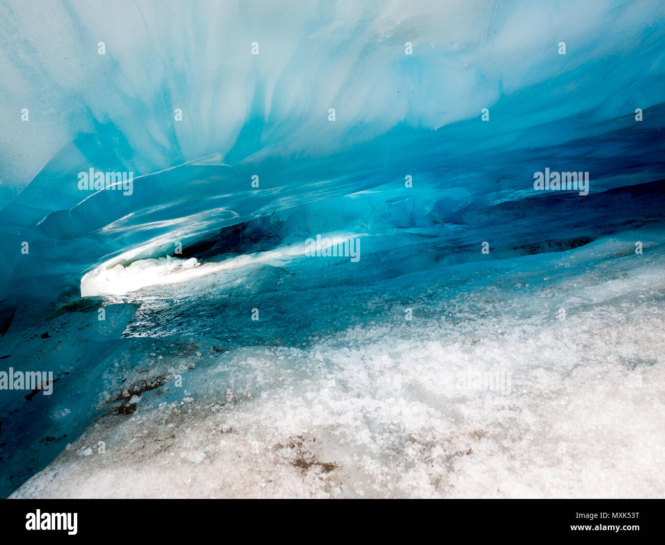 Glacial Blue Deep Ice Cave, Fox Glacier, North Island, New Zealand ...