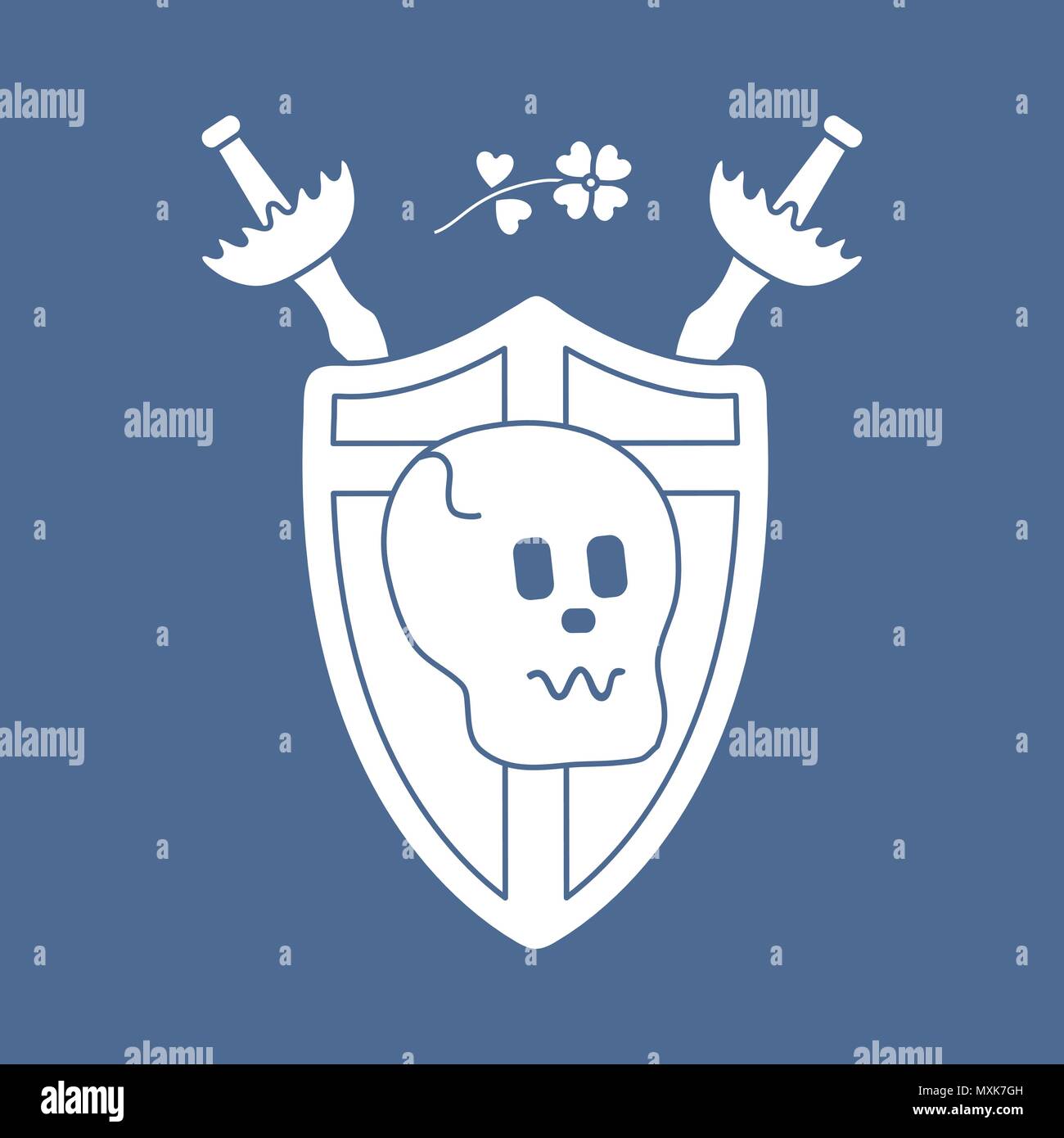 Ancient skull two sword Stock Vector Images - Alamy
