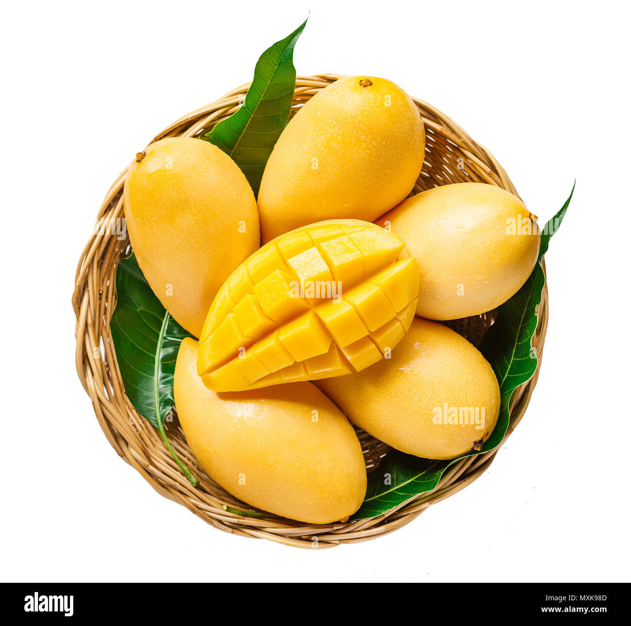 fresh Yellow mango Beautiful Skin isolate Stock Photo - Alamy