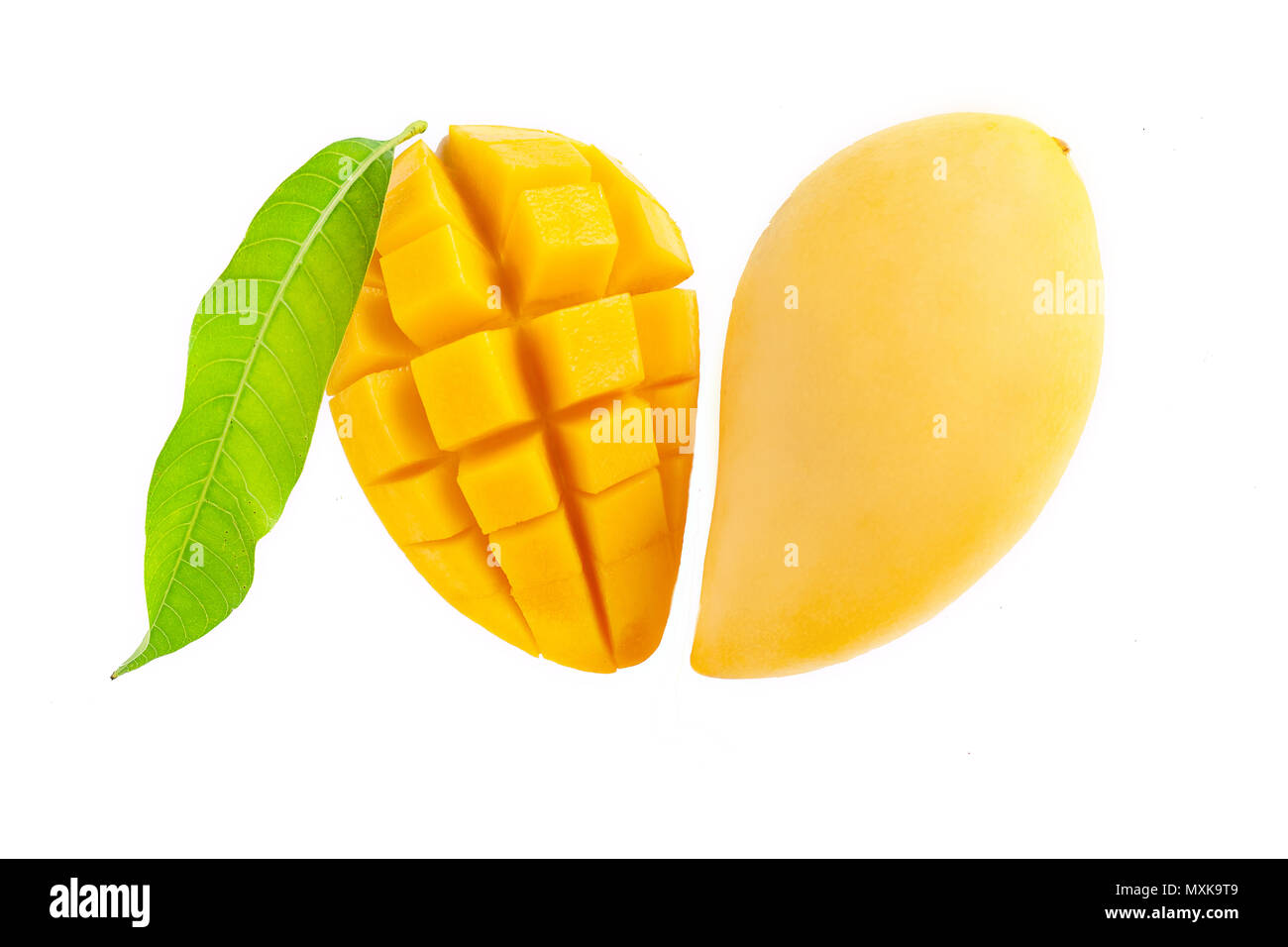 Yellow Mango isolated background Stock Photo - Alamy