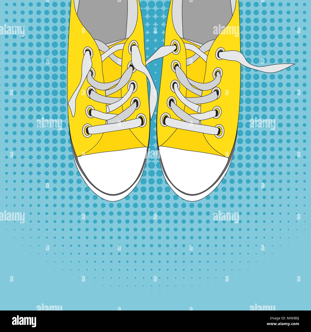 Pair of shoes on color background in Pop Art Style Vector Illustration ...