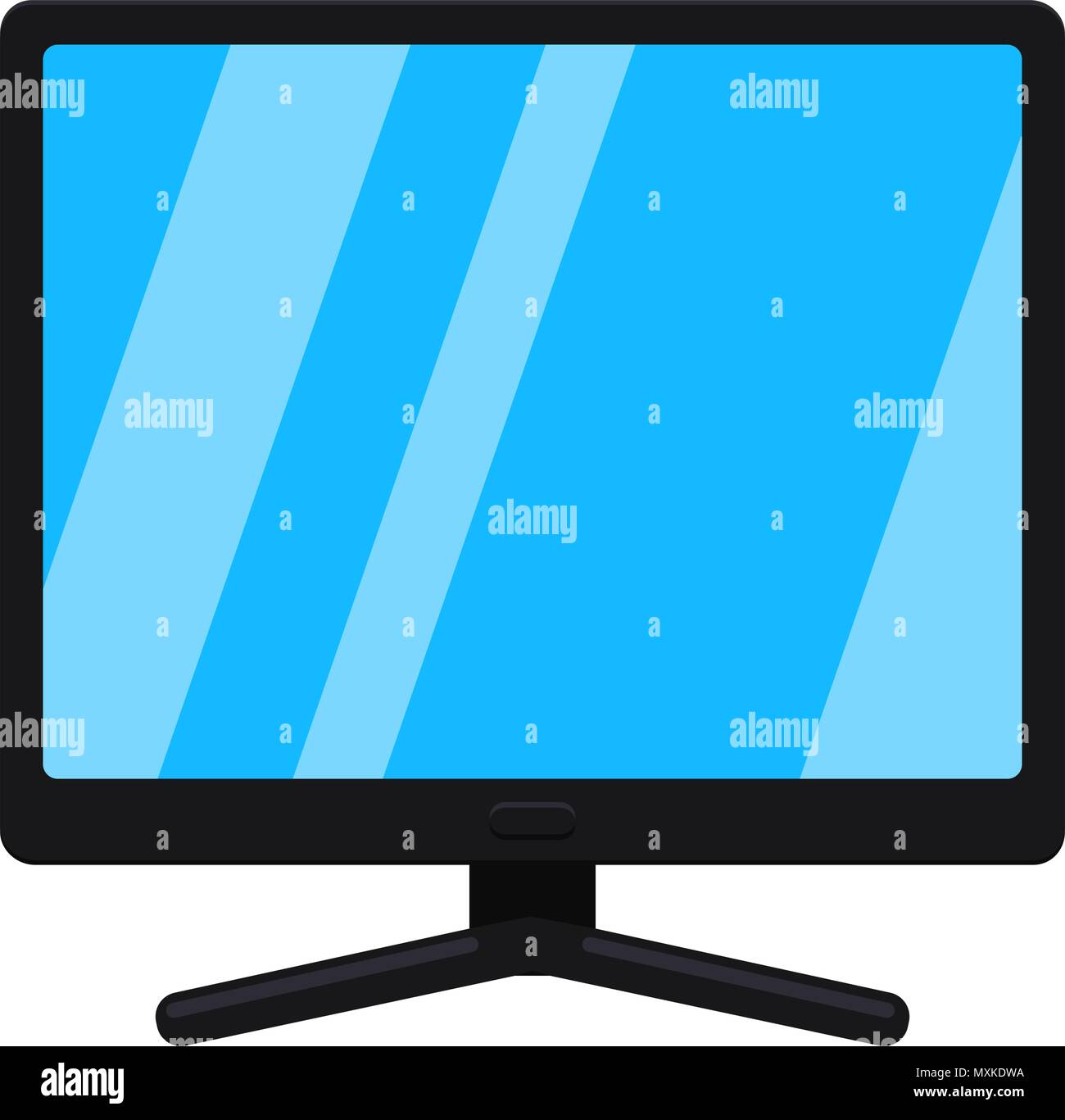 Cartoon black pc display isolated on white Stock Vector Image & Art - Alamy