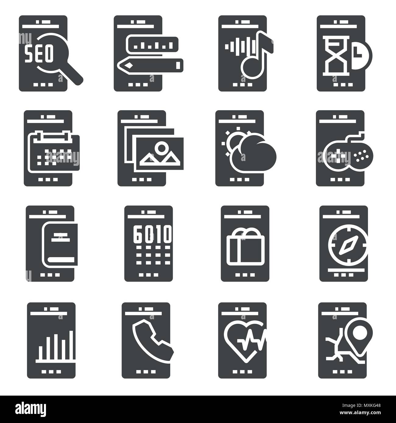 Mobile Apps vector icon. Flat gray symbol. Pictogram is isolated on a ...