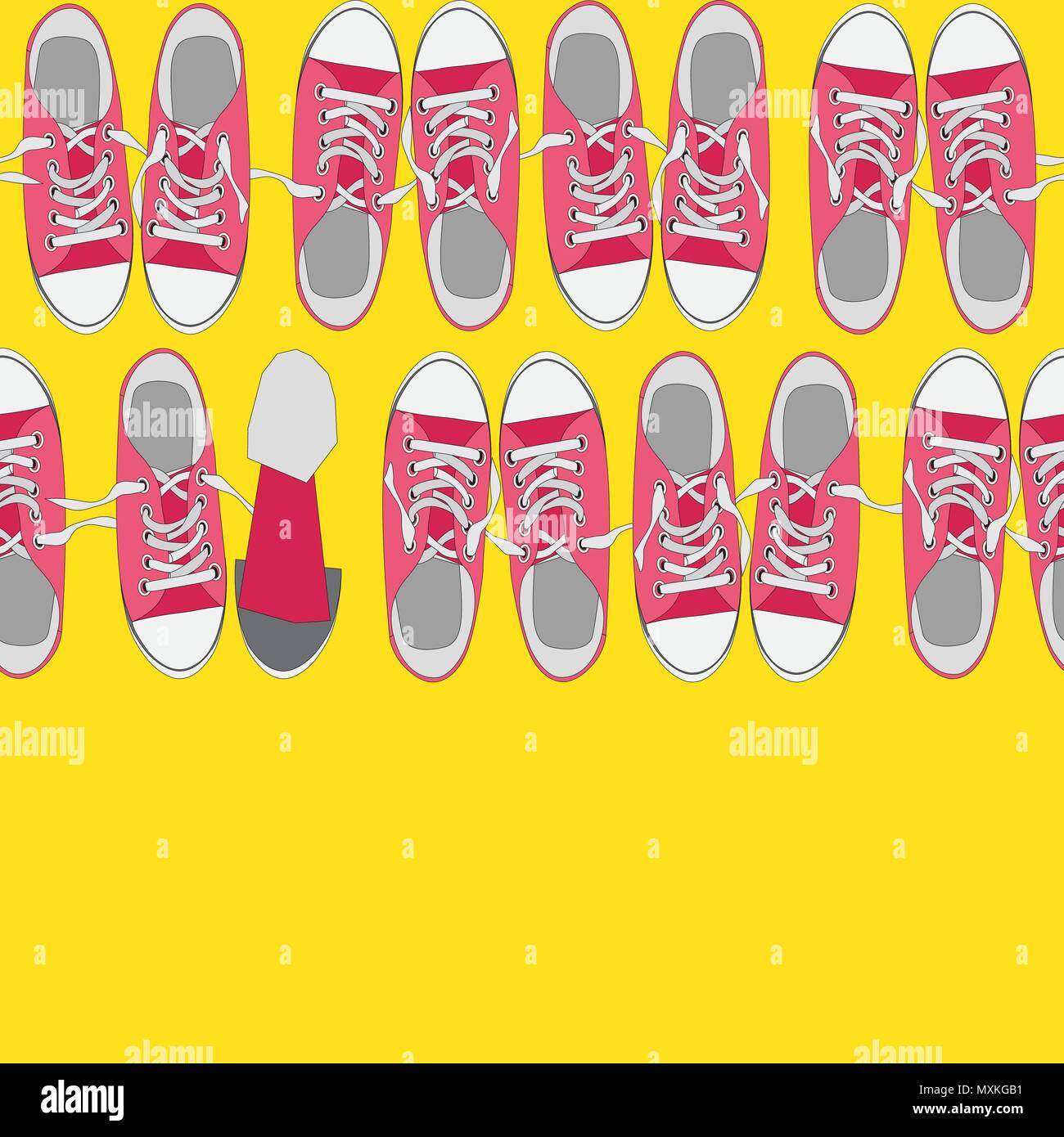 Seamless Pattern with shoes on color background Vector Illustration ...