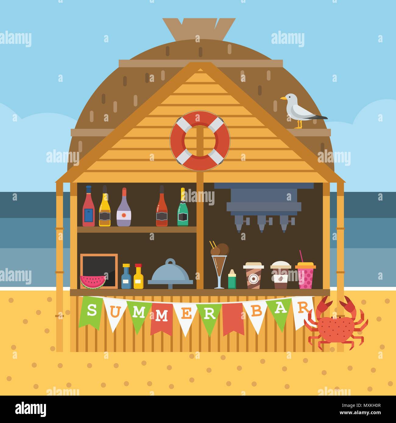 Exotic Beach Bar Stock Vector Image & Art - Alamy