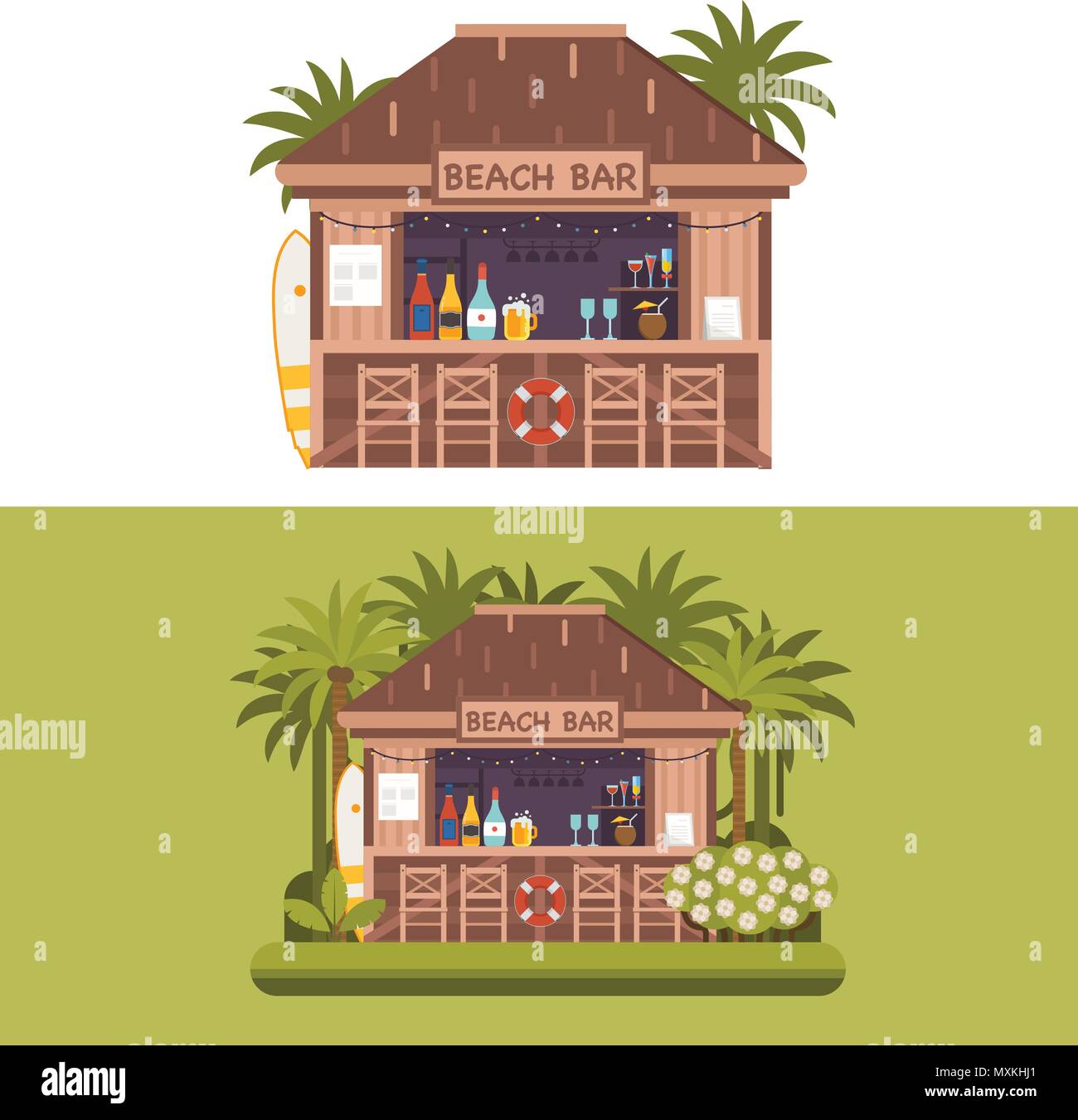 Exotic Beach Bar Stock Vector Image & Art - Alamy