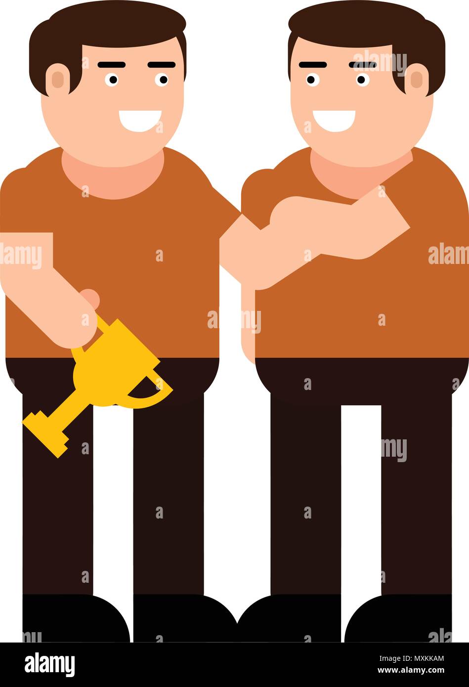 Congratulation of the winner icon, isolated on white background Stock ...