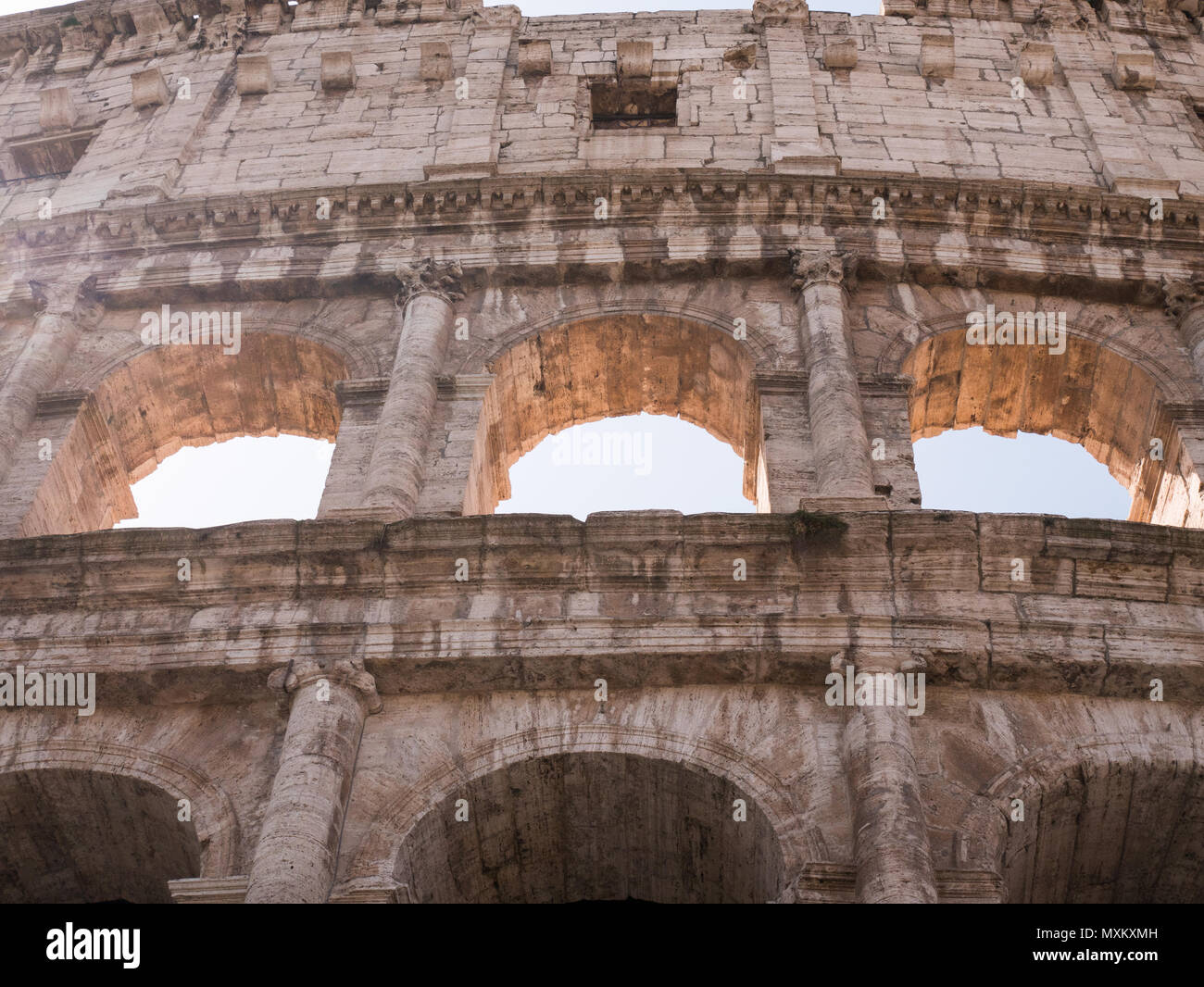 details on the windows of the colosseum, Rome Italy Stock Photo - Alamy
