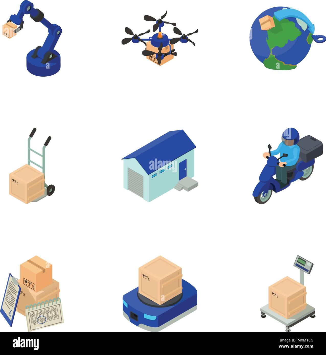 Deliver mail icons set, isometric style Stock Vector Image & Art - Alamy
