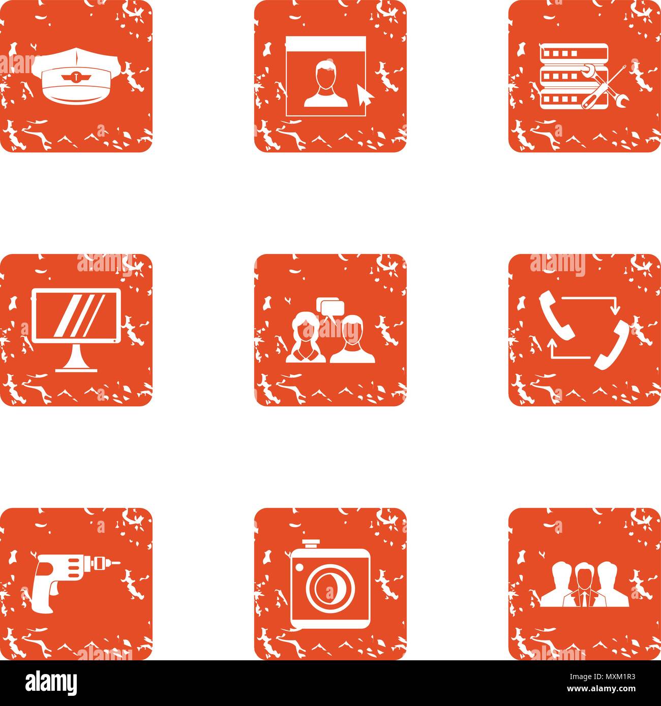 Data carrier icons set, grunge style Stock Vector Image & Art - Alamy