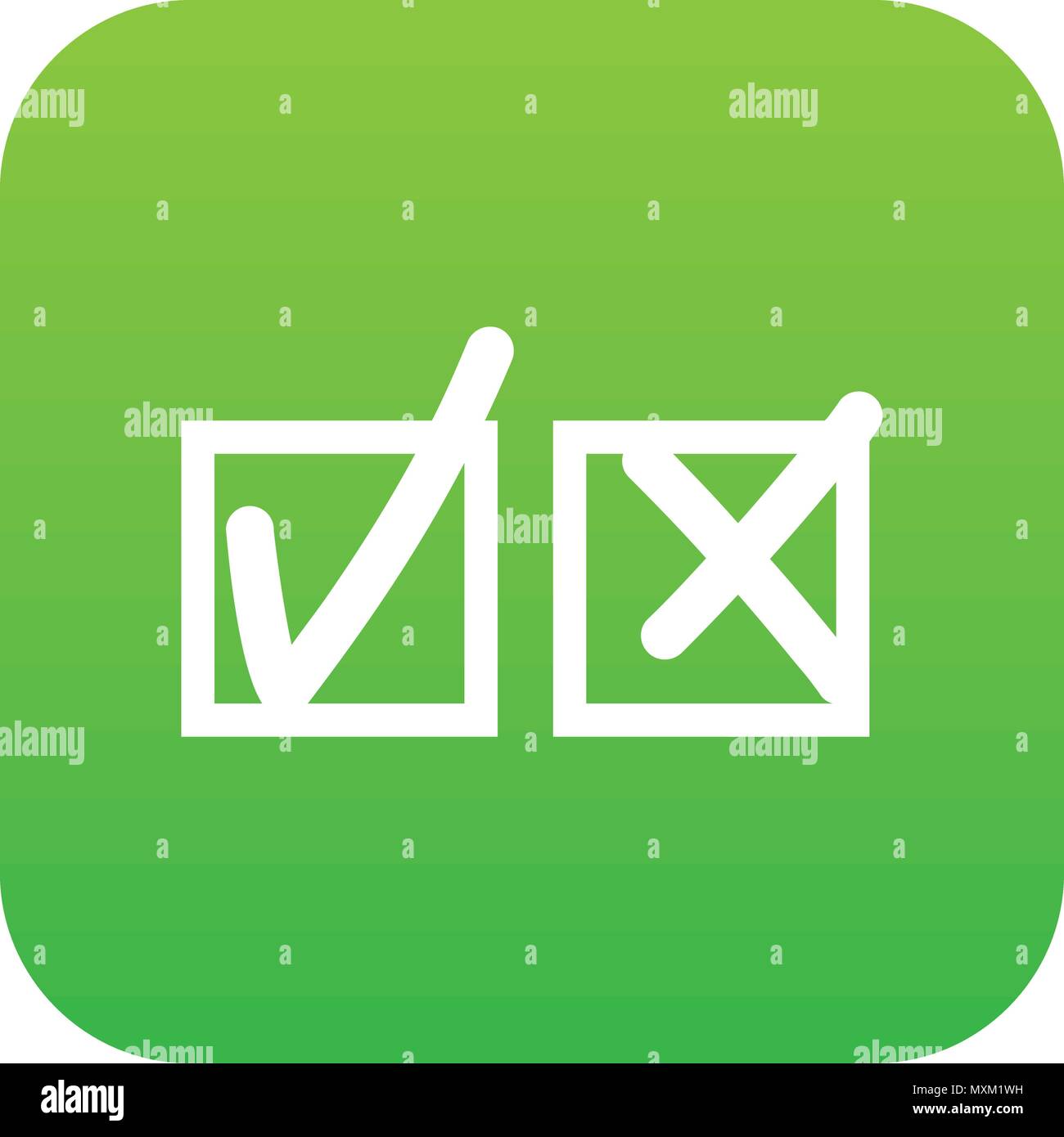 Checkmark to accept and refusal icon digital green Stock Vector Image ...