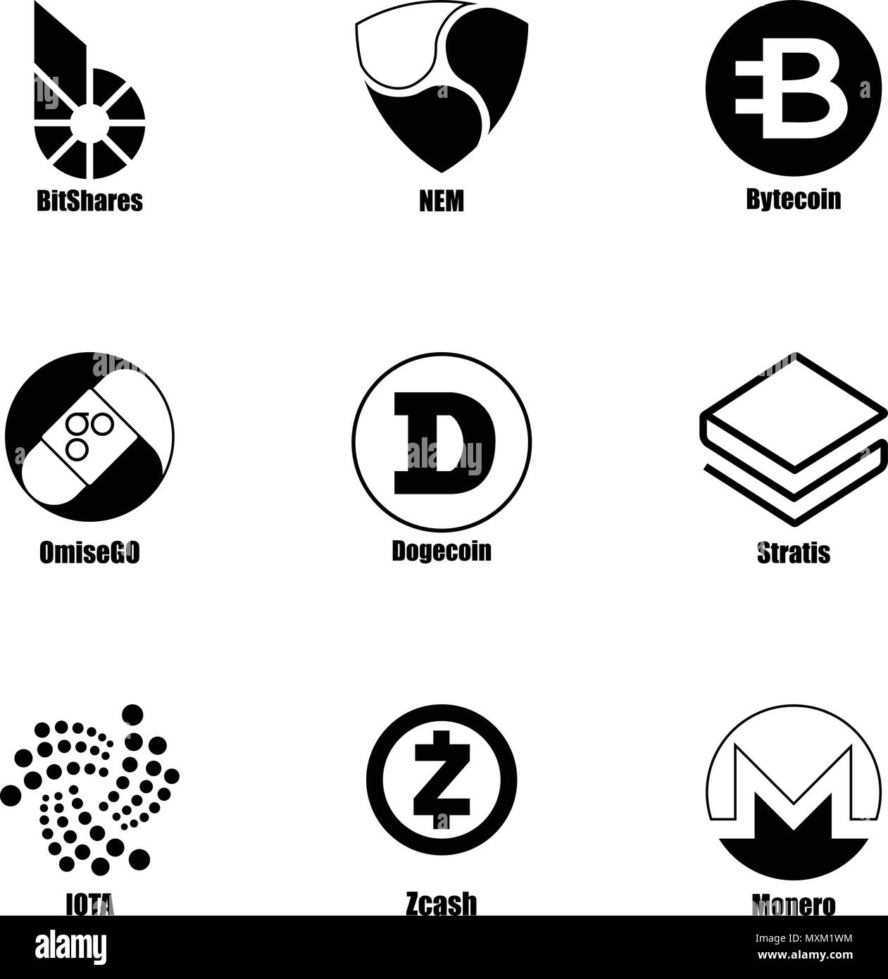 Cryptocurrency icons set, simple style Stock Vector Image & Art - Alamy
