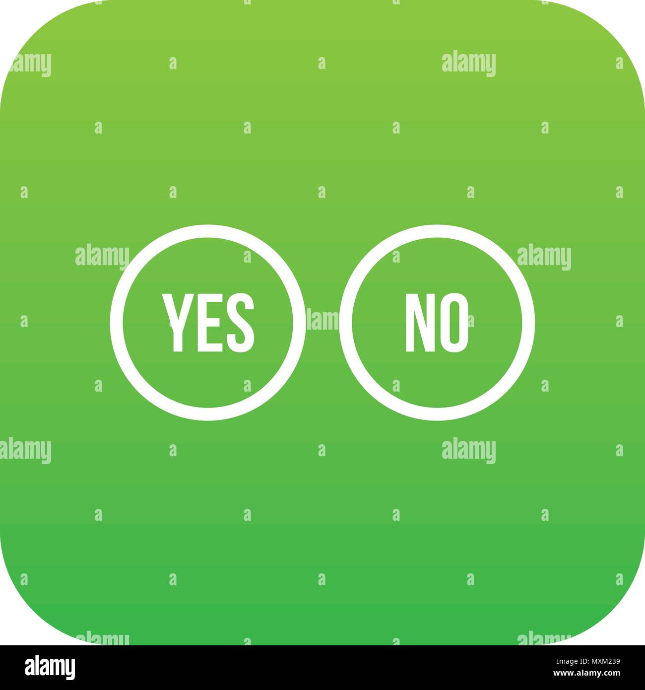 Selection buttons yes and no icon digital green Stock Vector Image ...