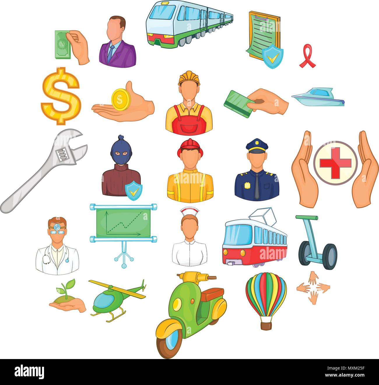 Insurance icons set, cartoon style Stock Vector Image & Art - Alamy