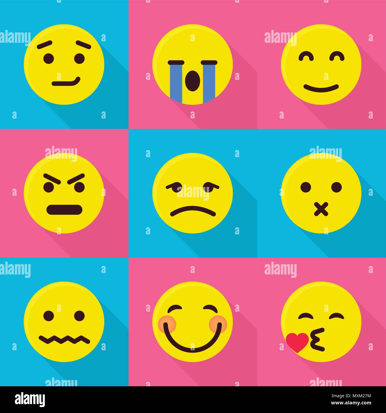 Emotional icons set, flat style Stock Vector Image & Art - Alamy