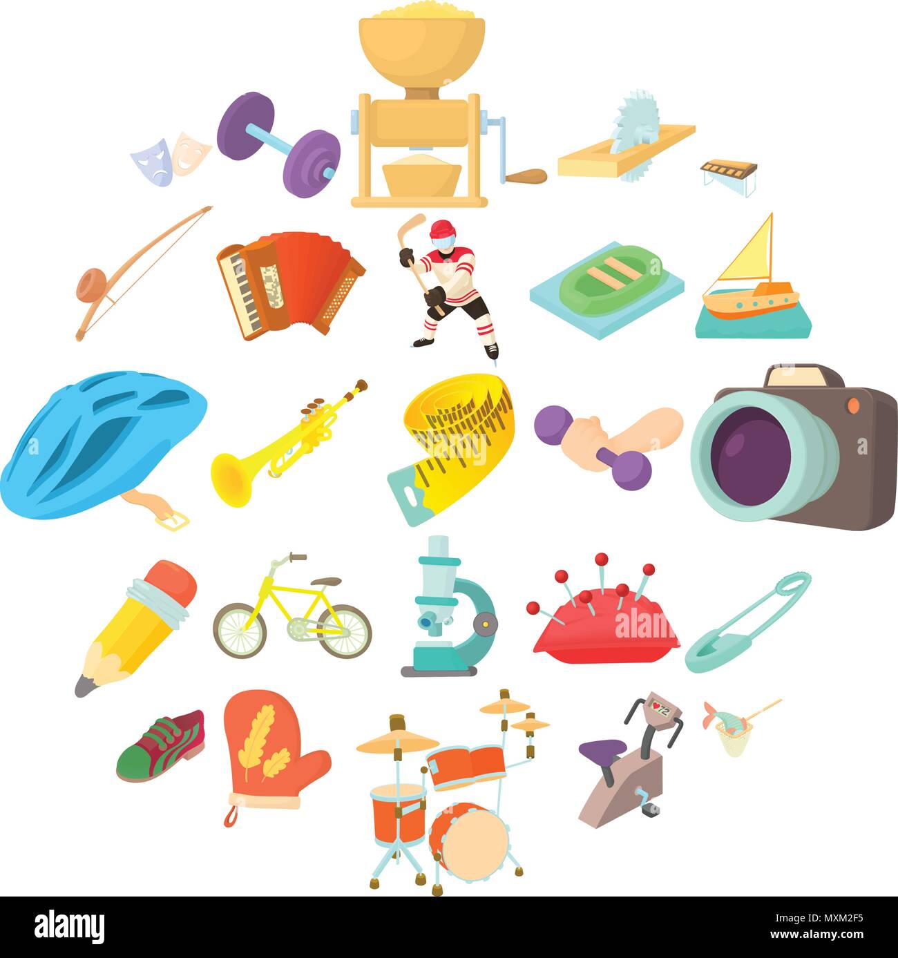 Outside interest icons set, cartoon style Stock Vector Image & Art - Alamy