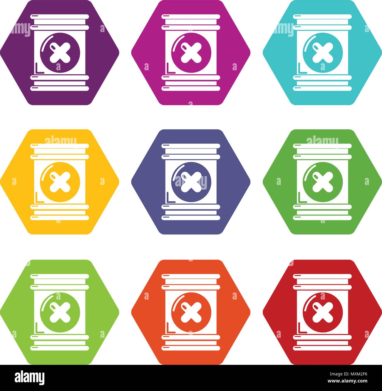 Toxic waste container icons set 9 vector Stock Vector Image & Art - Alamy