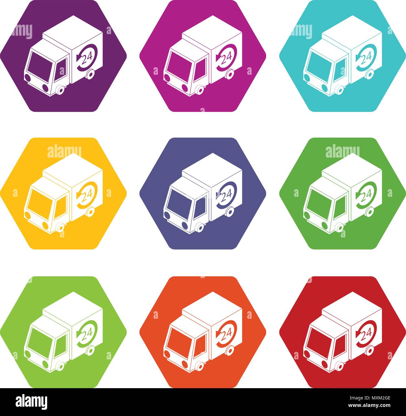 24 hour delivery icons set 9 vector Stock Vector Image & Art - Alamy