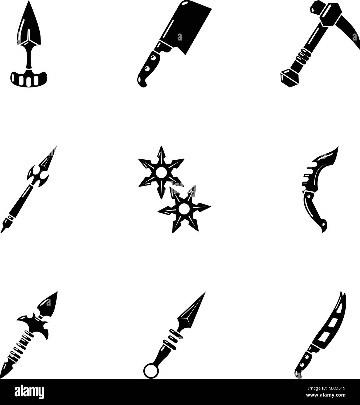 Cold weapon icons set, simple style Stock Vector Image & Art - Alamy