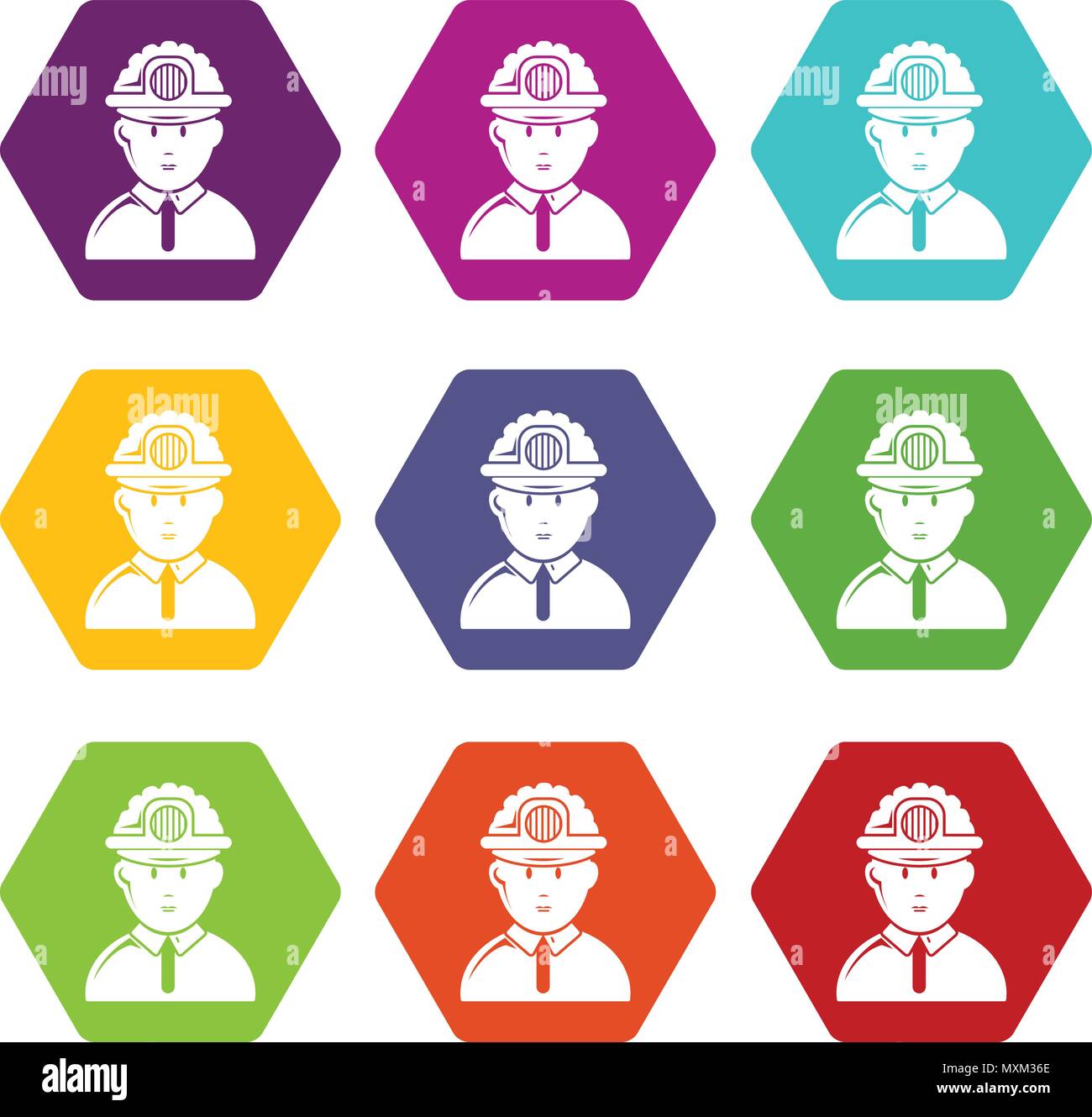 Miner icons set 9 vector Stock Vector Image & Art - Alamy