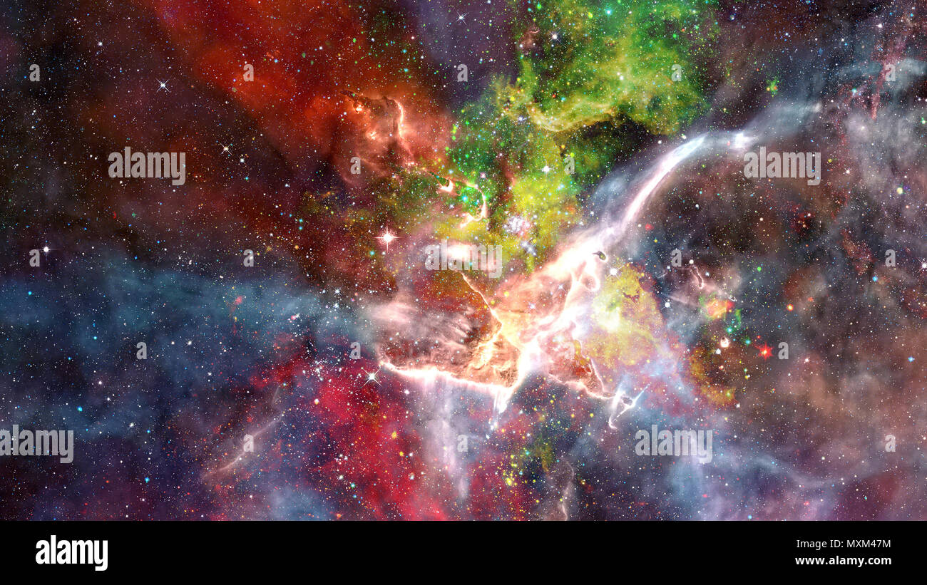 Abstract bright colorful universe. Elements of this image furnished by ...