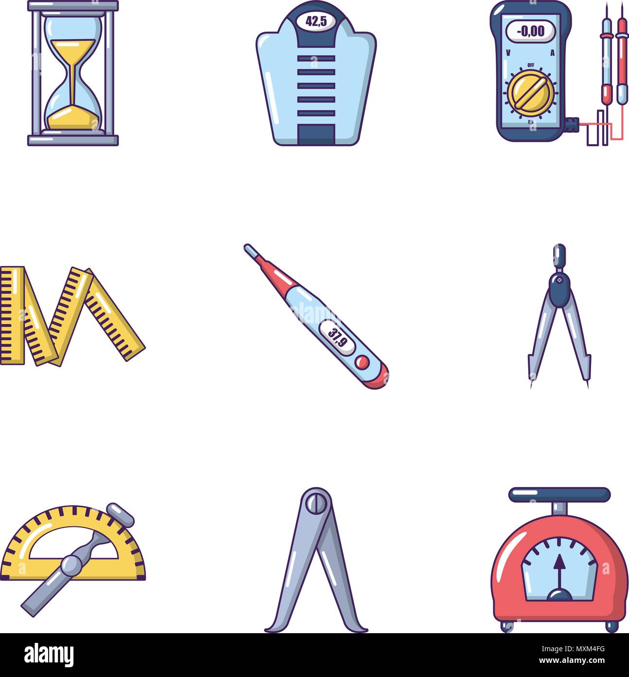 Measure icons set, cartoon style Stock Vector Image & Art - Alamy