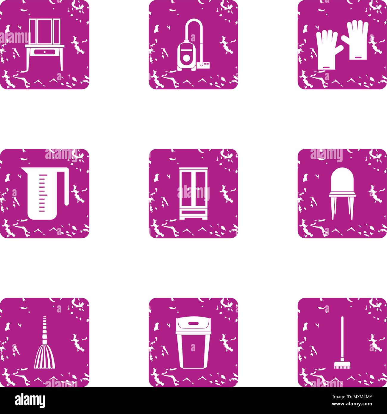 Room cleaning icons set, grunge style Stock Vector Image & Art - Alamy