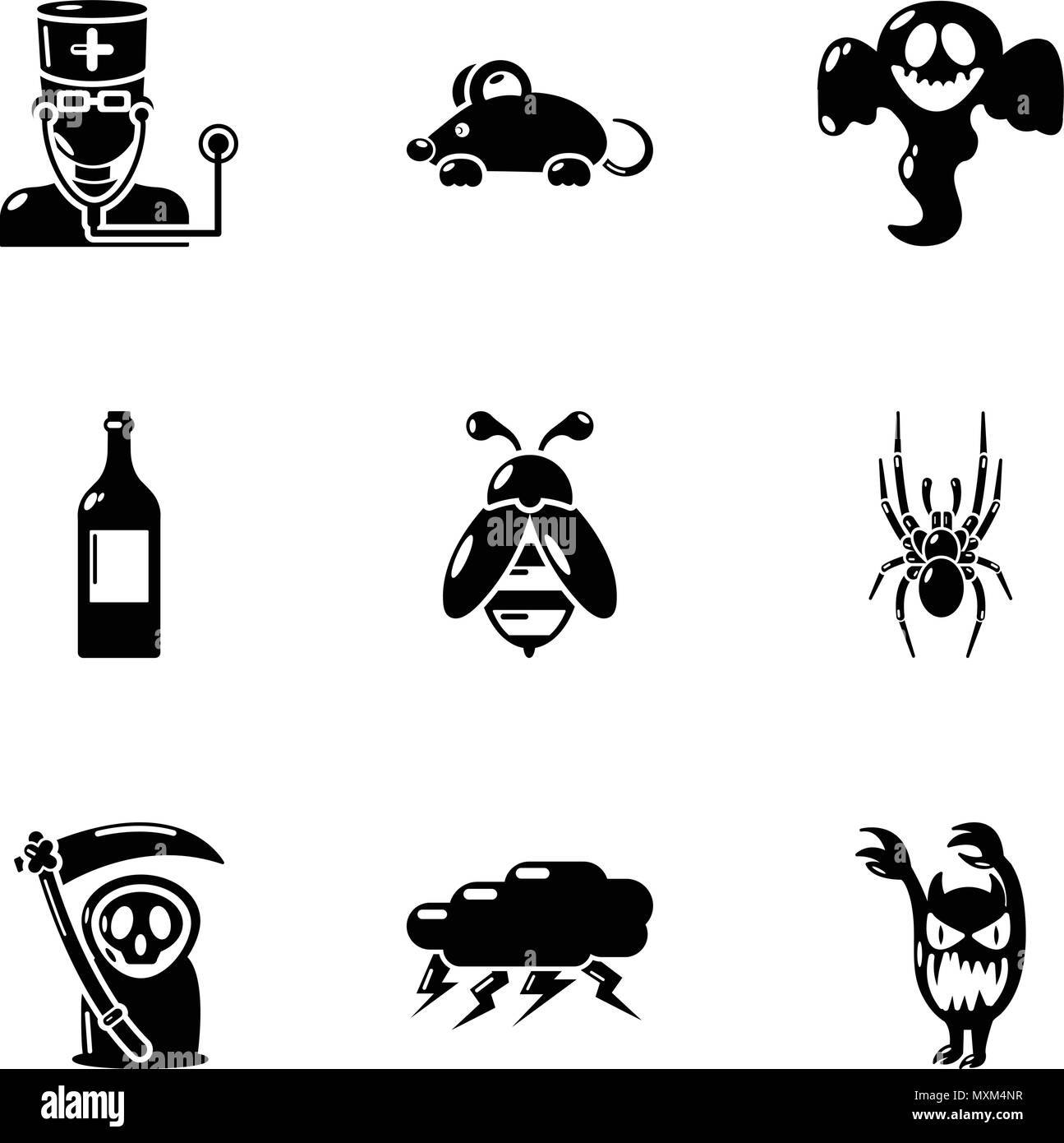 Deadly danger icons set, simple style Stock Vector Image & Art - Alamy