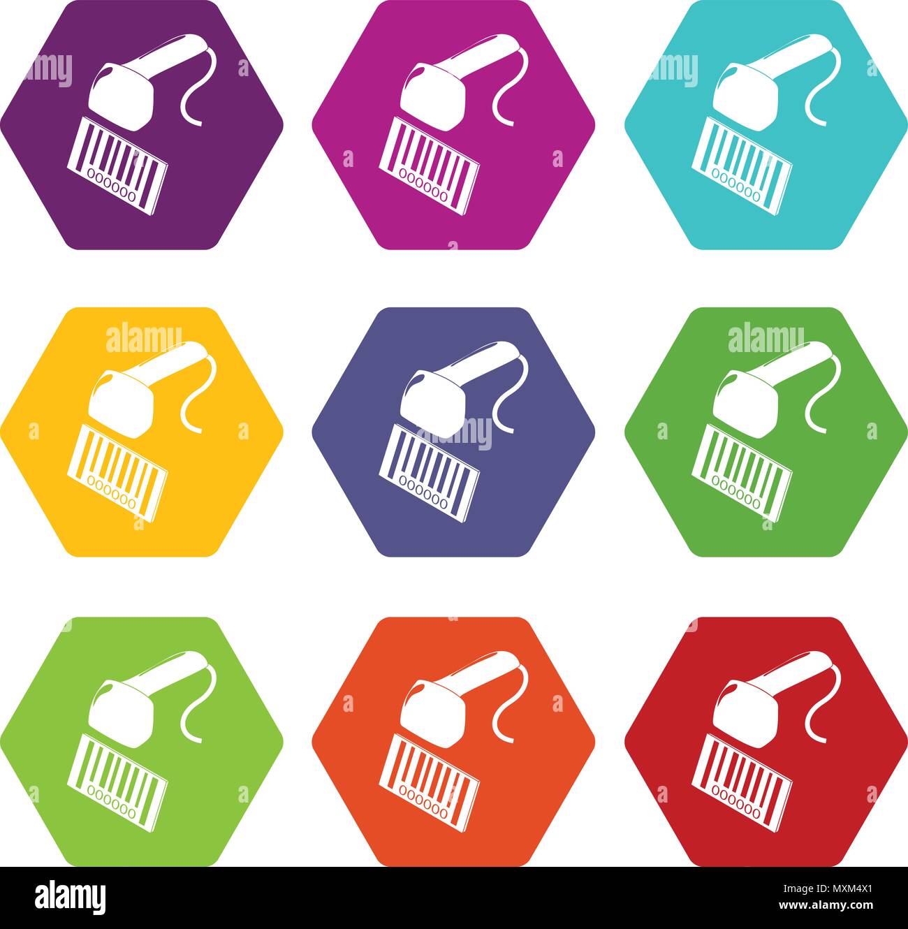 Market code scanner icons set 9 vector Stock Vector Image & Art - Alamy