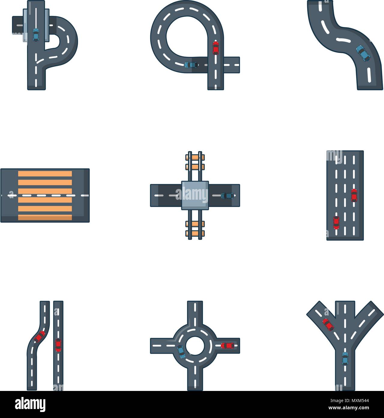 Roadside icons set, cartoon style Stock Vector Image & Art - Alamy