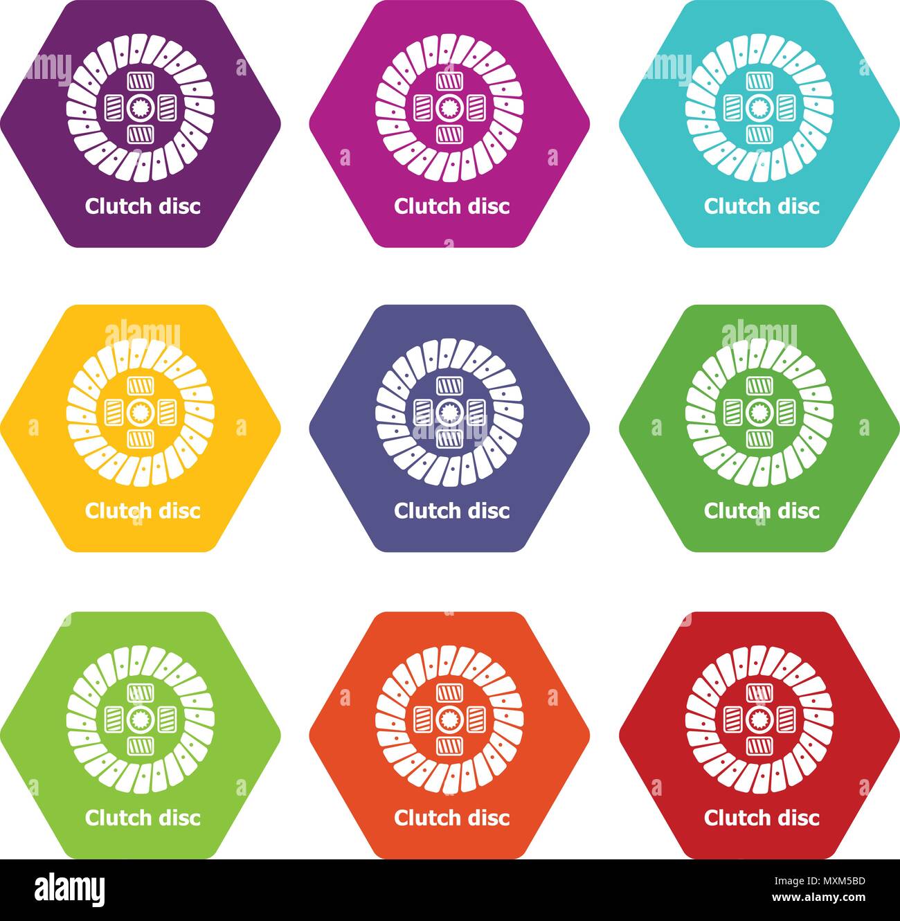 Clutch disc icons set 9 vector Stock Vector Image & Art - Alamy